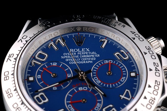 Rolex Daytona rozsdamentes acél tok kék tárcsa fekete bőrszíj – Svájci ...